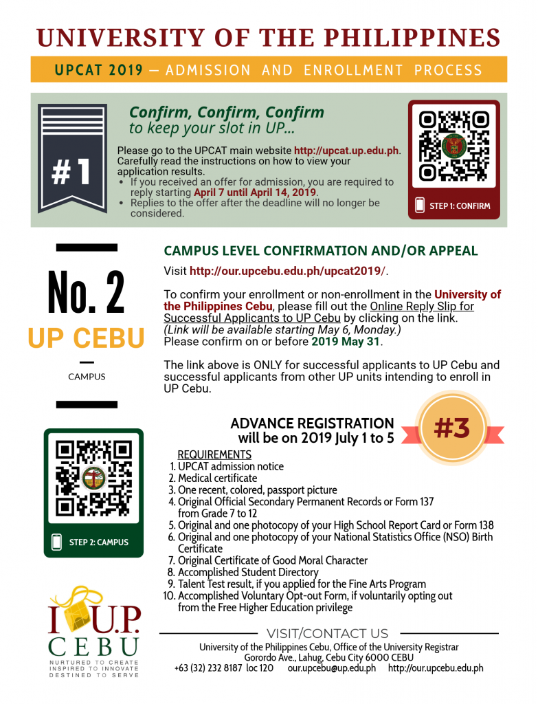 Confirm your UP admission offer online by April 14 - Office of the ...