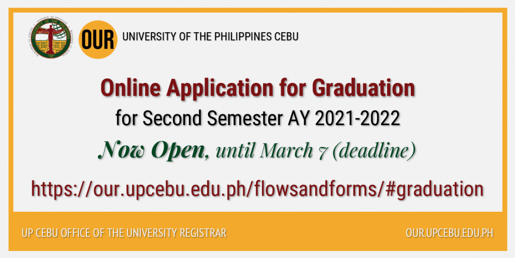 Online Application for Graduation Now Open - Office of the University ...