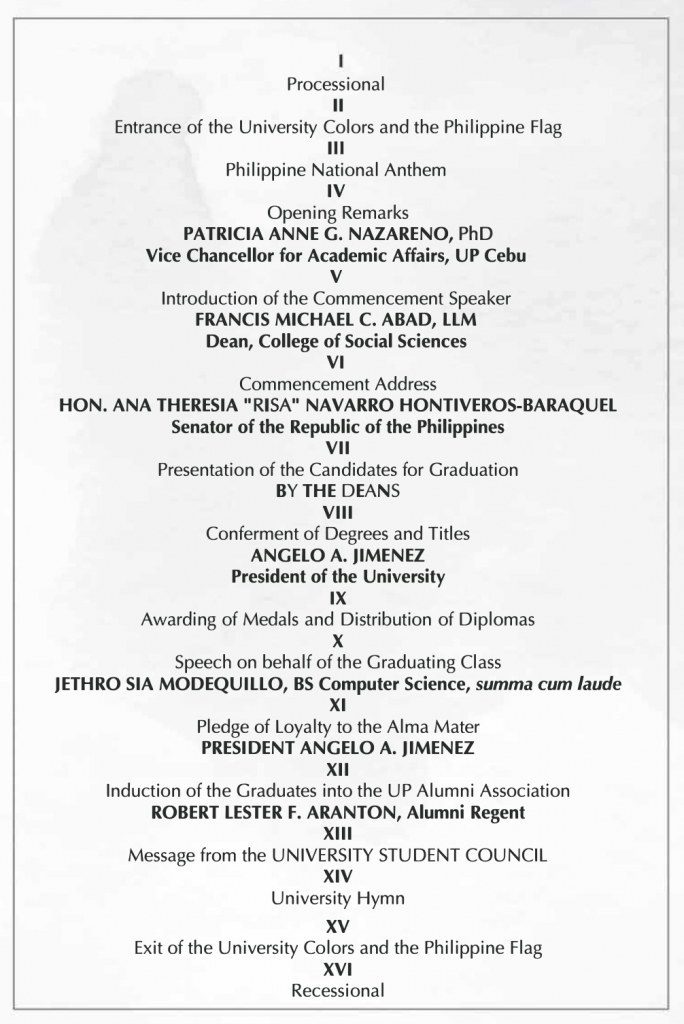 Guide to the Commencement Exercises - Office of the University Registrar